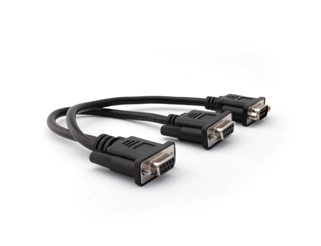 DB9-DB9/DB9 - Y-Splitter (1x Male & 2x Female) – Control Technologies